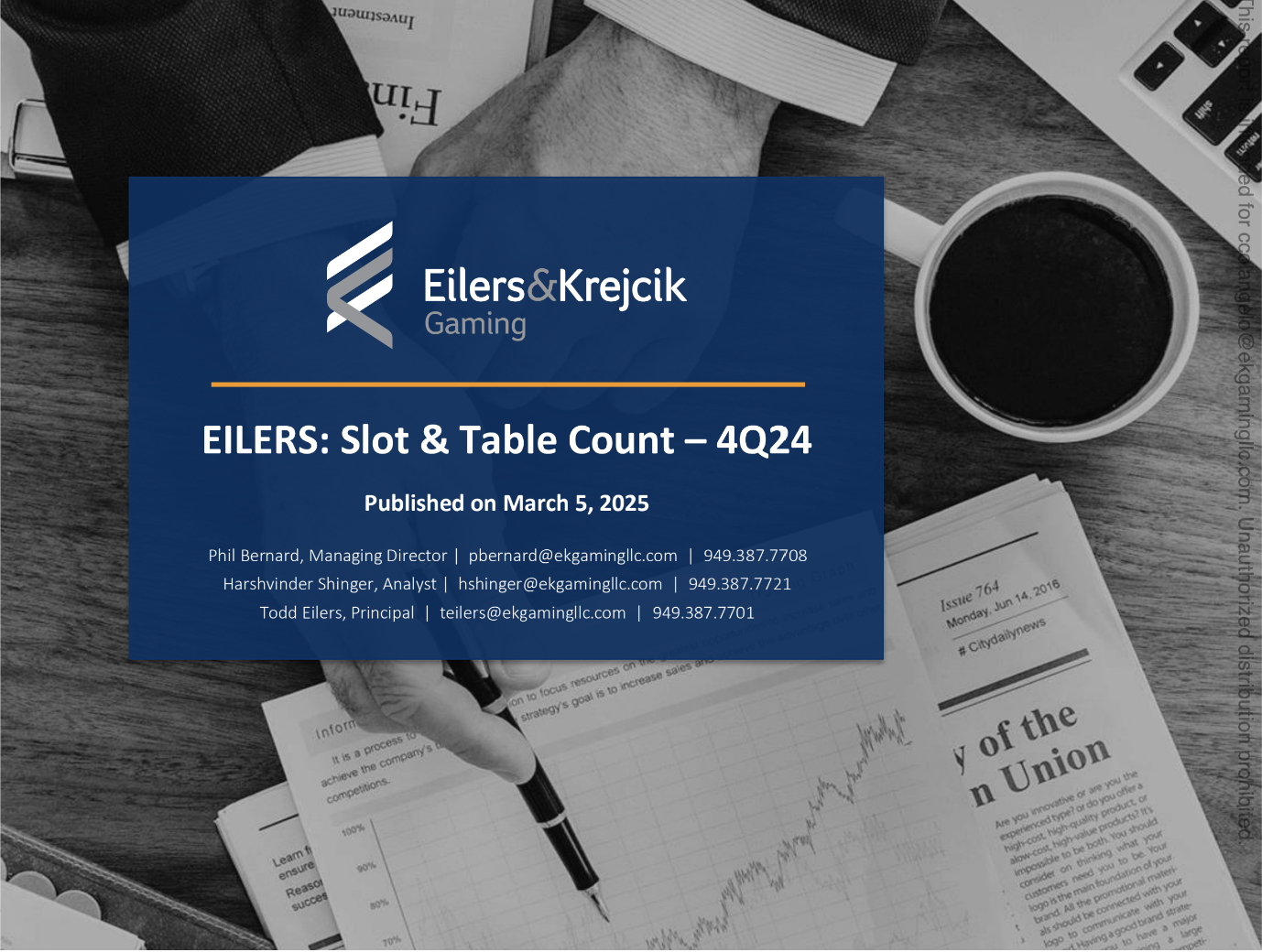 EILERS: Slot & Table Count 4Q24 - Eilers & Krejcik Gaming